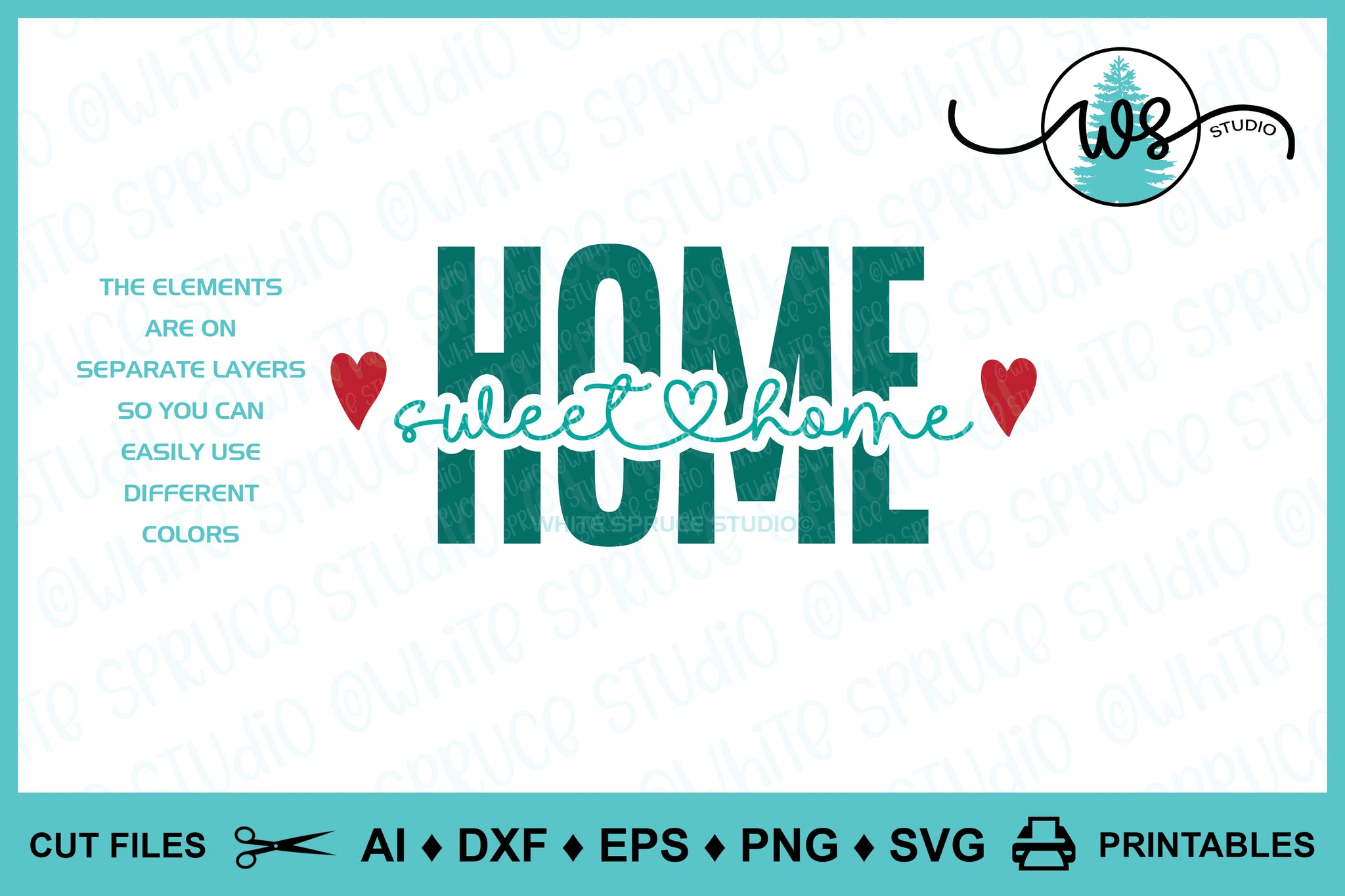 SVG Home Sweet Home Clipart Printable – White Spruce Studio