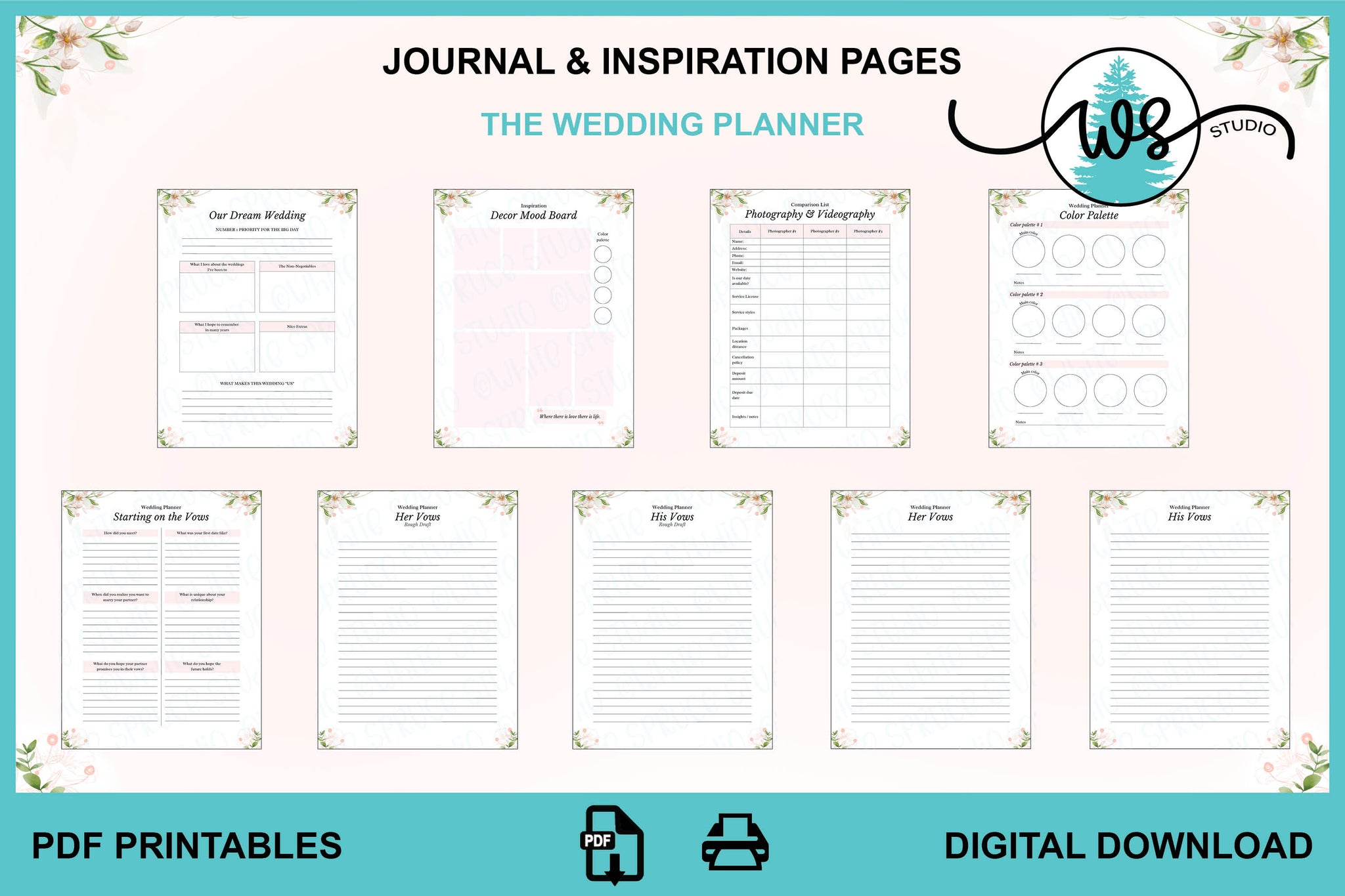 Printable Wedding Planner Templates The Wedding Planner In White