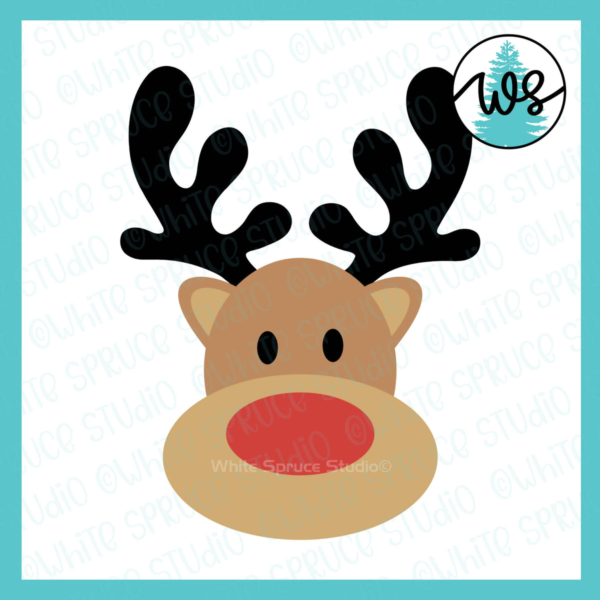 SVG Printable Christmas Reindeer Face – White Spruce Studio