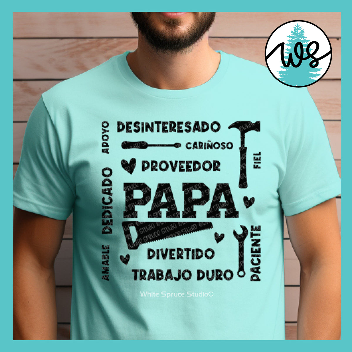 SVG Spanish Dad Papa Subway Word Art – White Spruce Studio