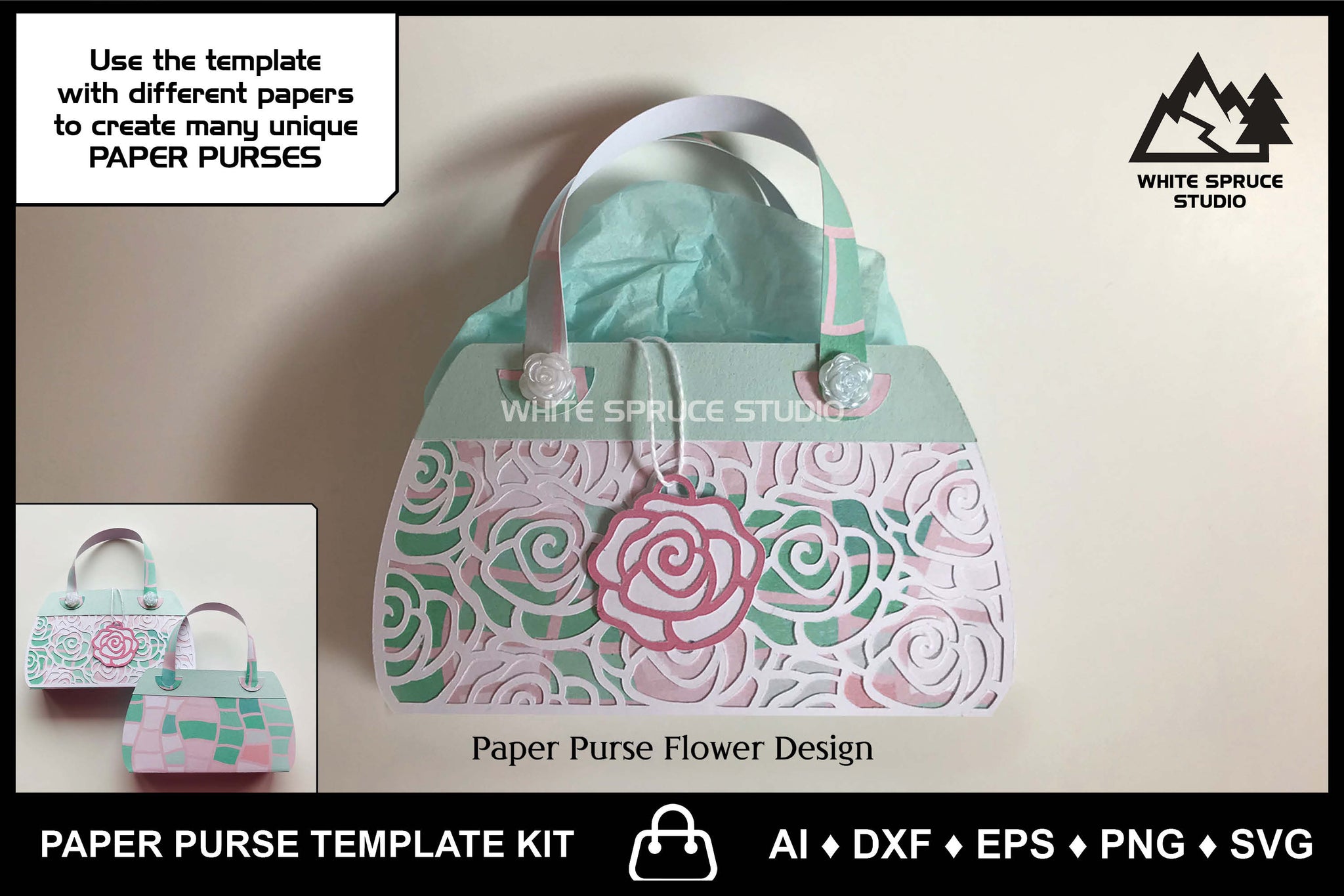 Free Printable Purse Template Cloudy Sky Coin Purse & Card Holder